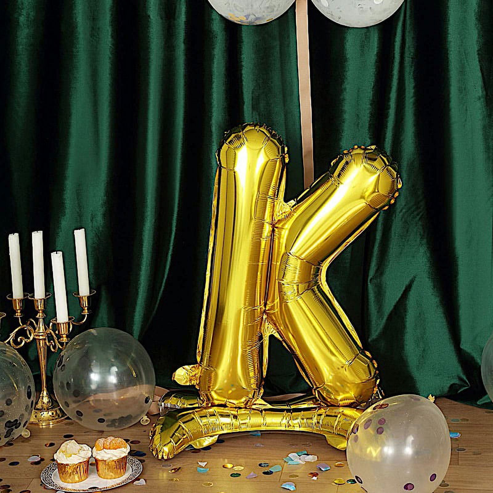 BalsaCircle 27" Gold Letter K Mylar Foil Plain Standing Balloons ...