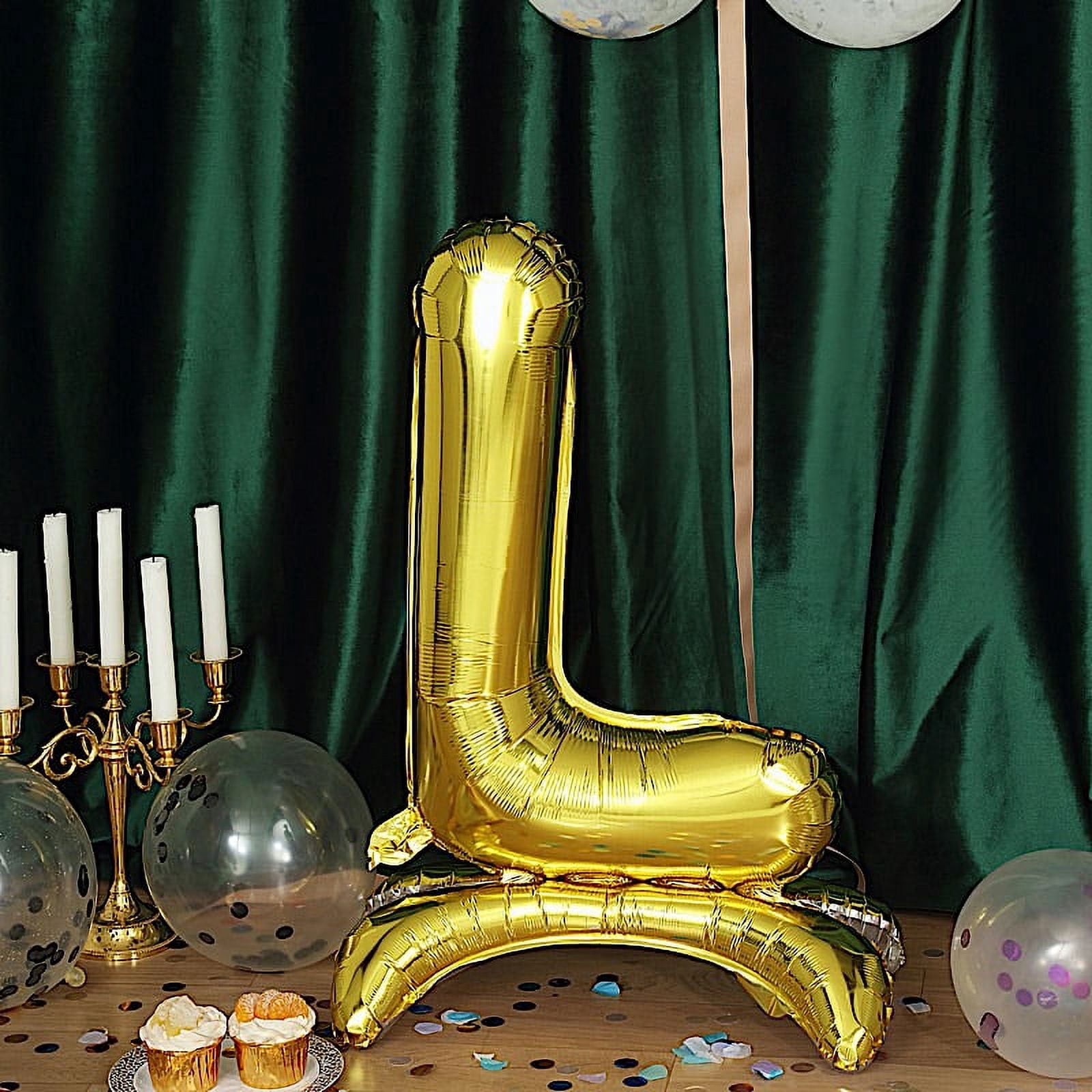 BalsaCircle 27" Gold Letter L Mylar Foil Plain Standing Balloons ...