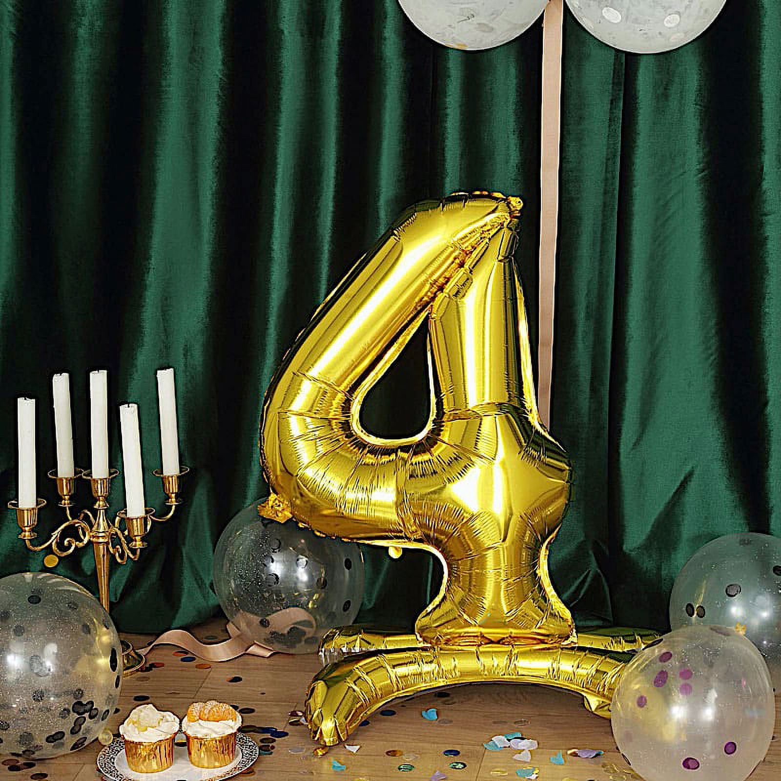 BalsaCircle 27" Gold Number 4 Mylar Foil Plain Standing Balloons ...