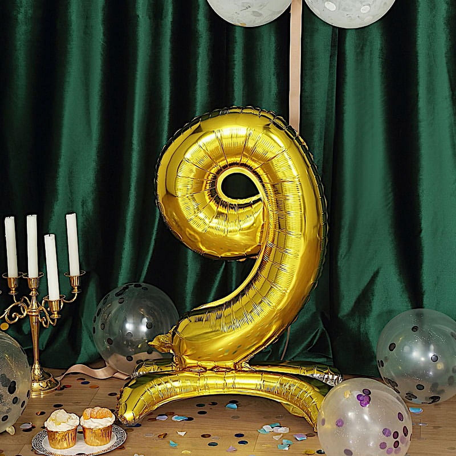 BalsaCircle 27" Gold Number 9 Mylar Foil Plain Standing Balloons ...