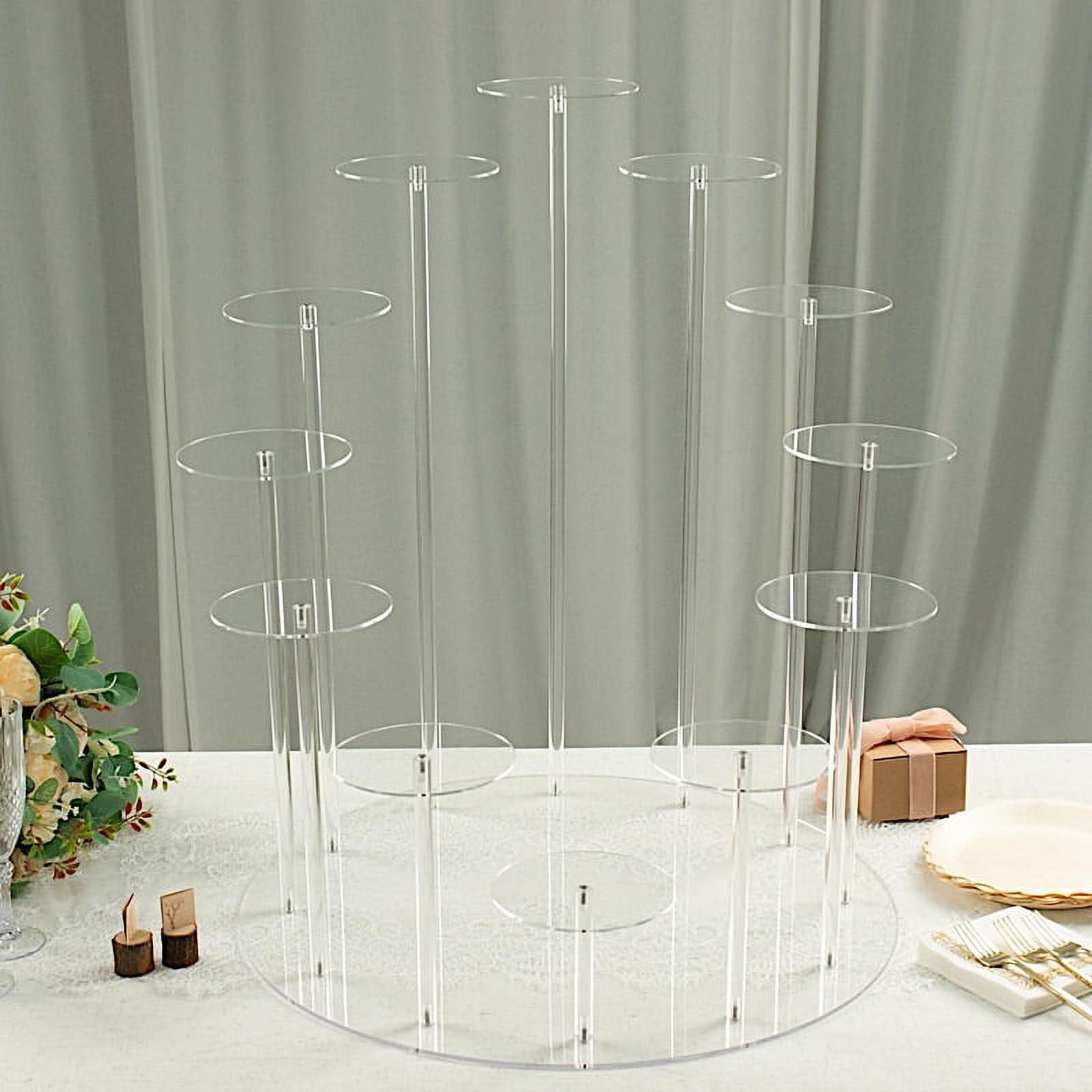 BalsaCircle 29" Clear 12 Arm Tiered Round Acrylic Cupcake Holder ...