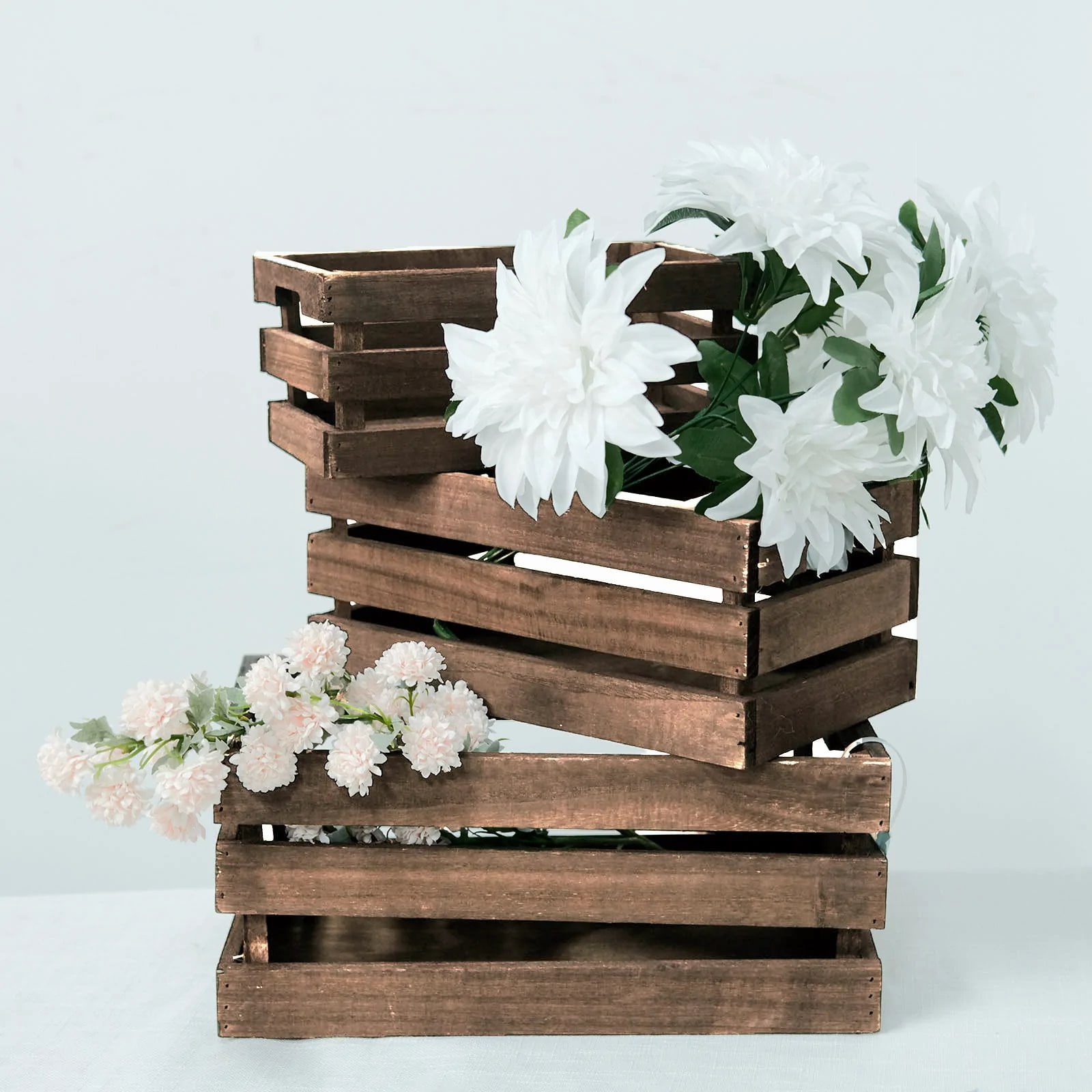 Balsa Circle 3 Dark Brown Rectangular Natural Wooden Crate Boxes ...