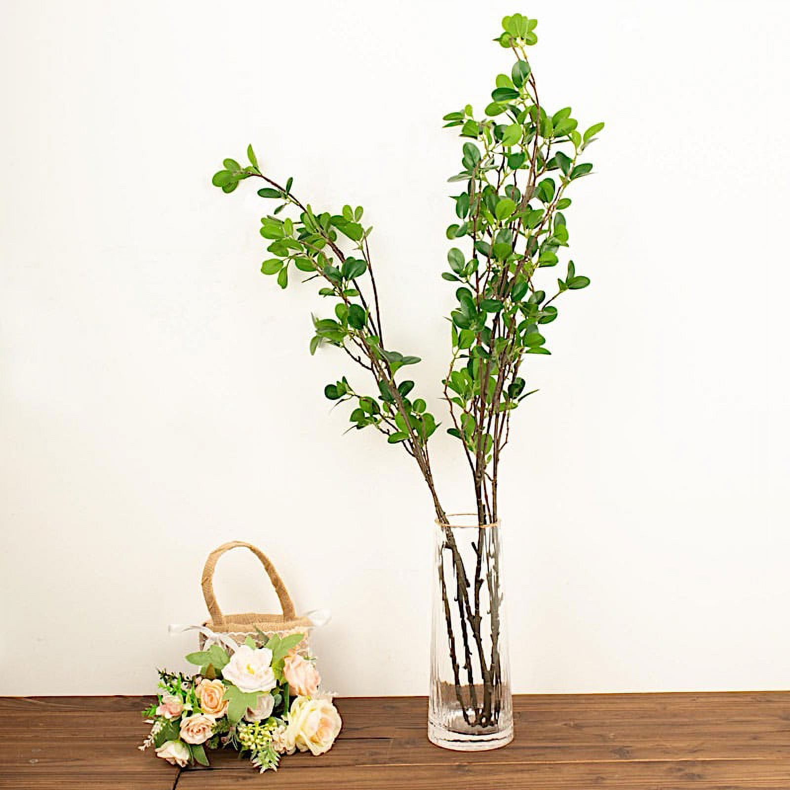 BalsaCircle 3 Green 43 in Artificial Leaves Stems Faux Greenery Plant ...