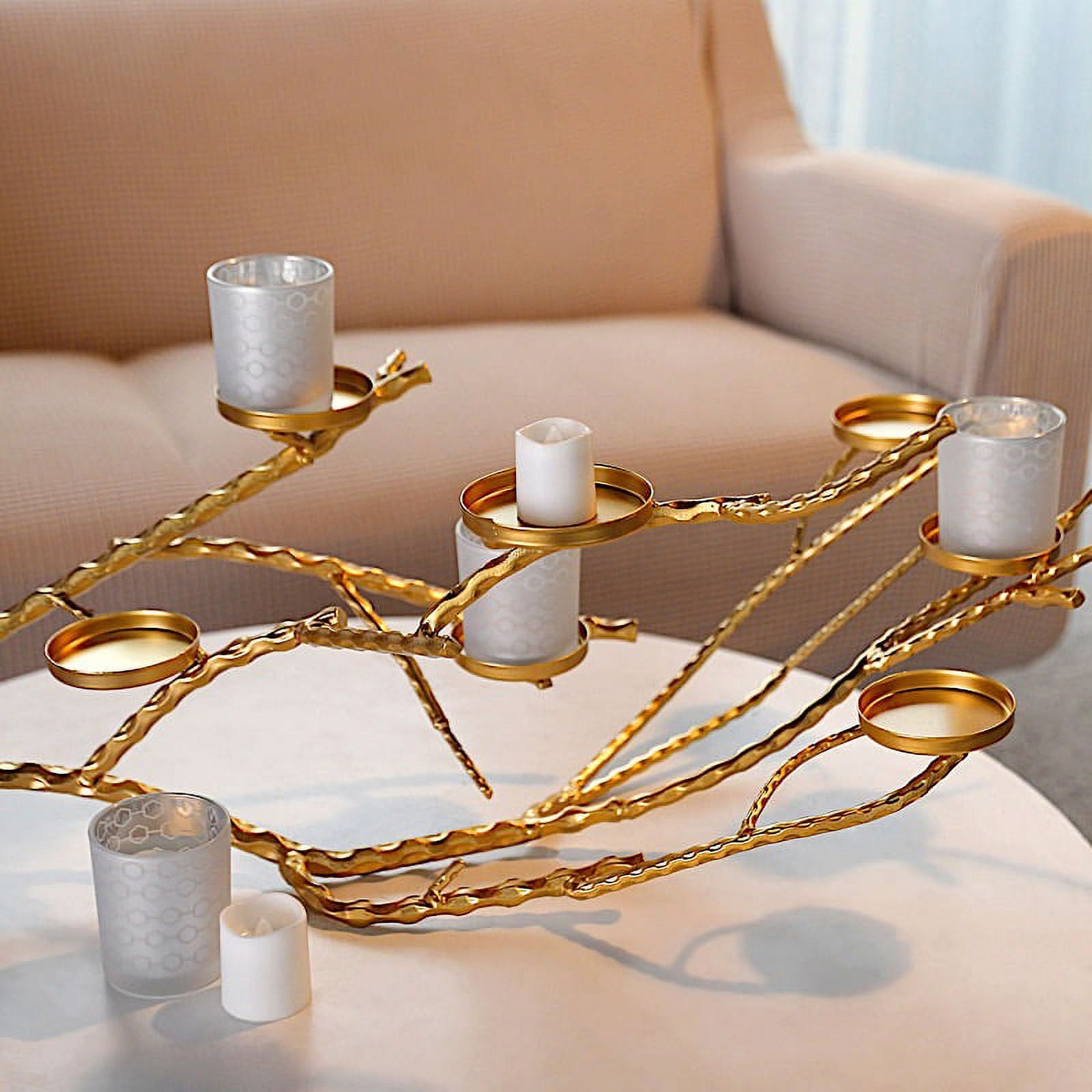 BalsaCircle 3 ft Gold Metal Manzanita Tree Branch Candelabra Candle ...