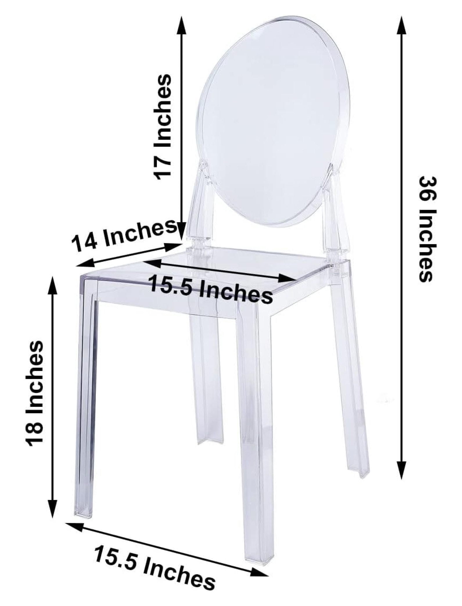 BalsaCircle 36-Inch Tall Clear Plastic Transparent Chair Wedding Party ...