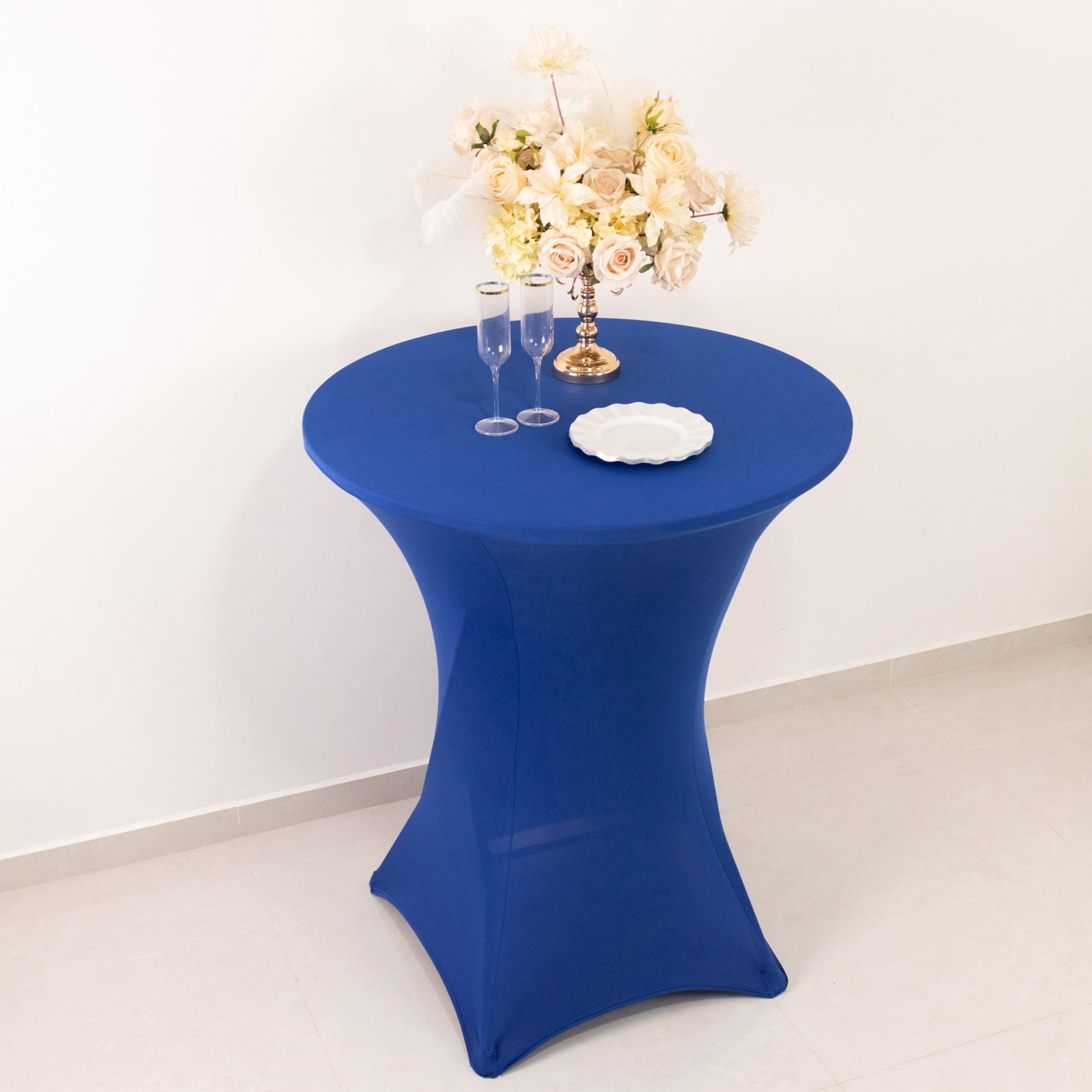BalsaCircle 36" Royal Blue Stretchable Spandex High Top Cocktail Table ...