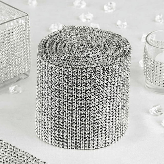 BalsaCircle 4.5" x 30 feet Silver Diamond Roll Wedding Party Favors ...