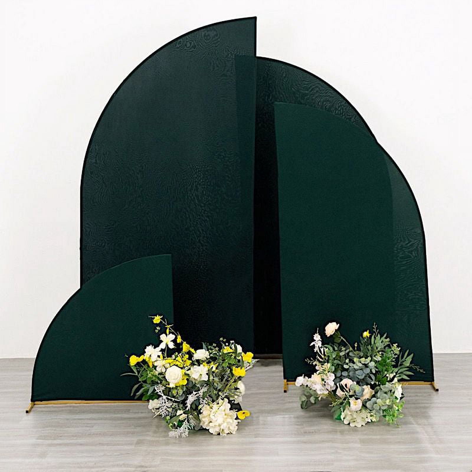 BalsaCircle 4 Hunter Green Fitted Spandex Matter Half Moon Wedding Arch ...