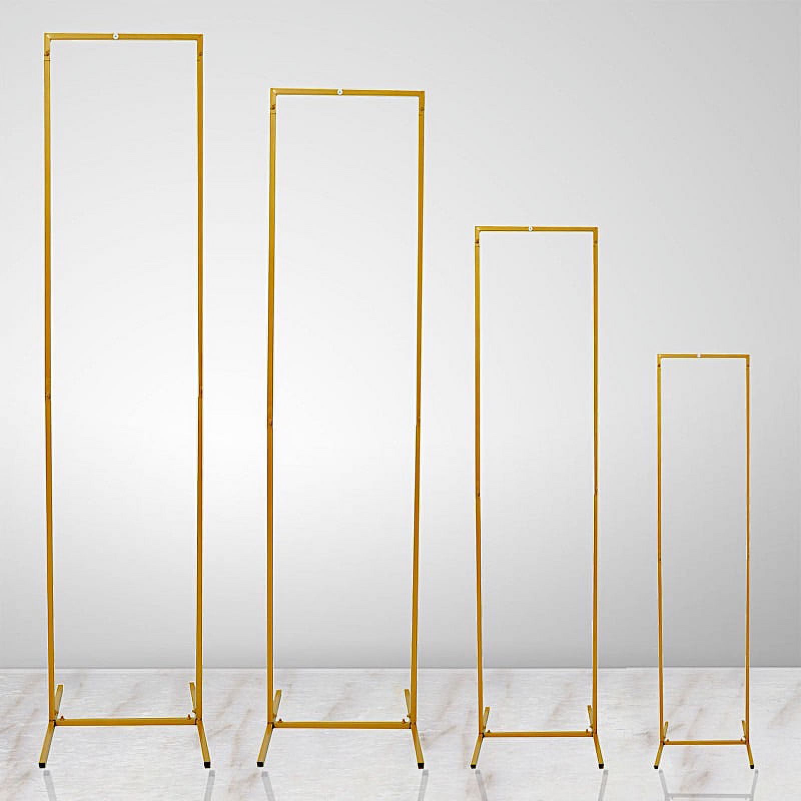 BalsaCircle 4 Gold Metal Floral Display Frame Rectangle Backdrop Stand ...