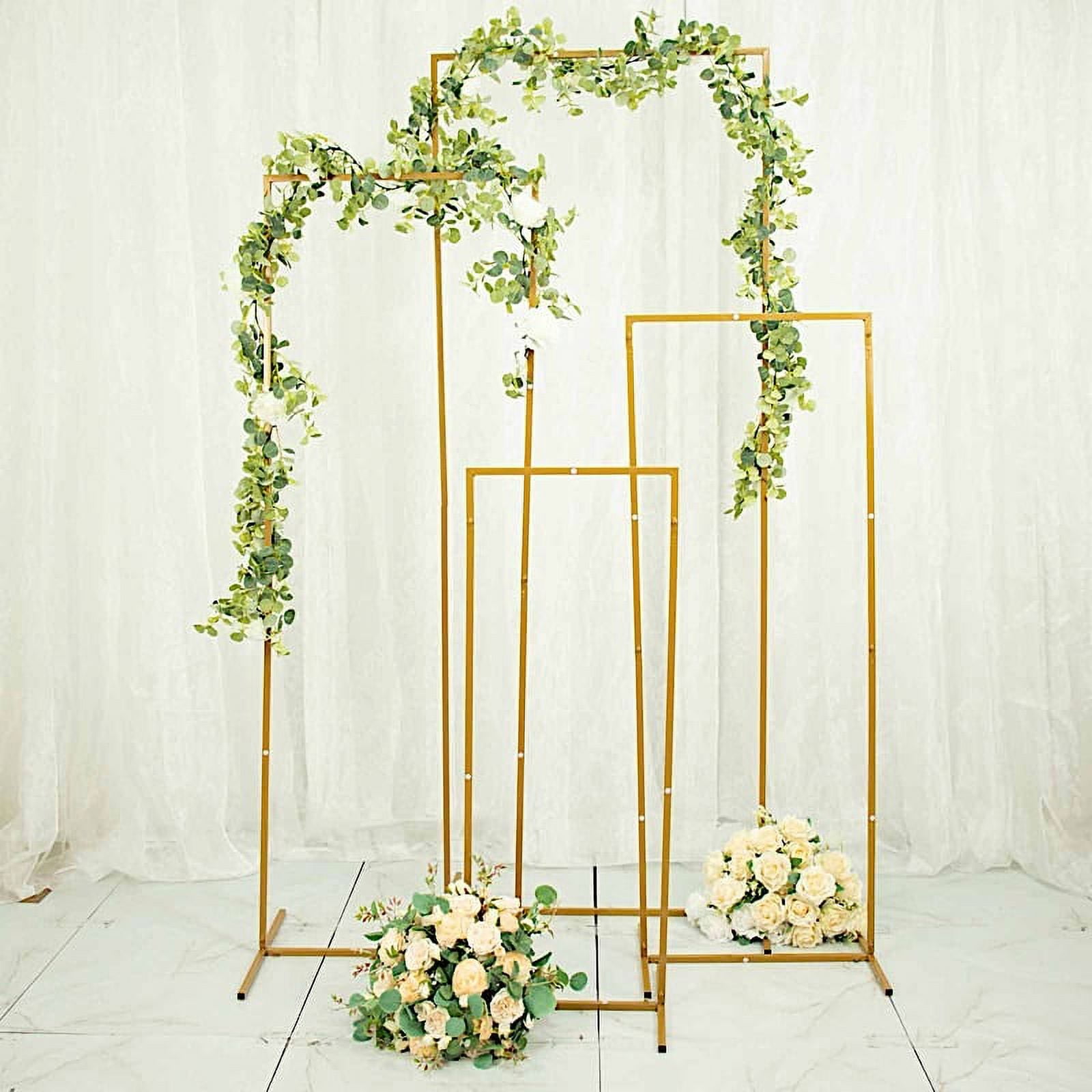 BalsaCircle 4 Gold Metal Floral Display Frame Rectangular Backdrop ...