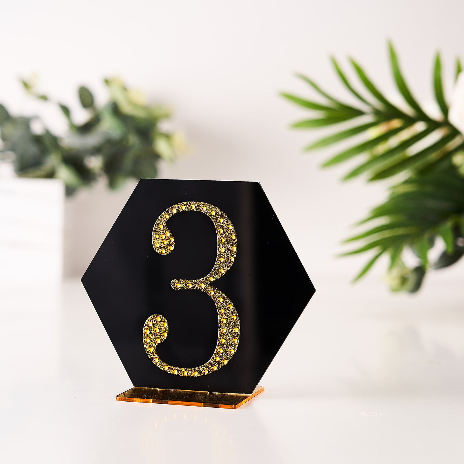 BalsaCircle 4" Gold Solid Number 3 Self-Adhesive Rhinestones Gems ...