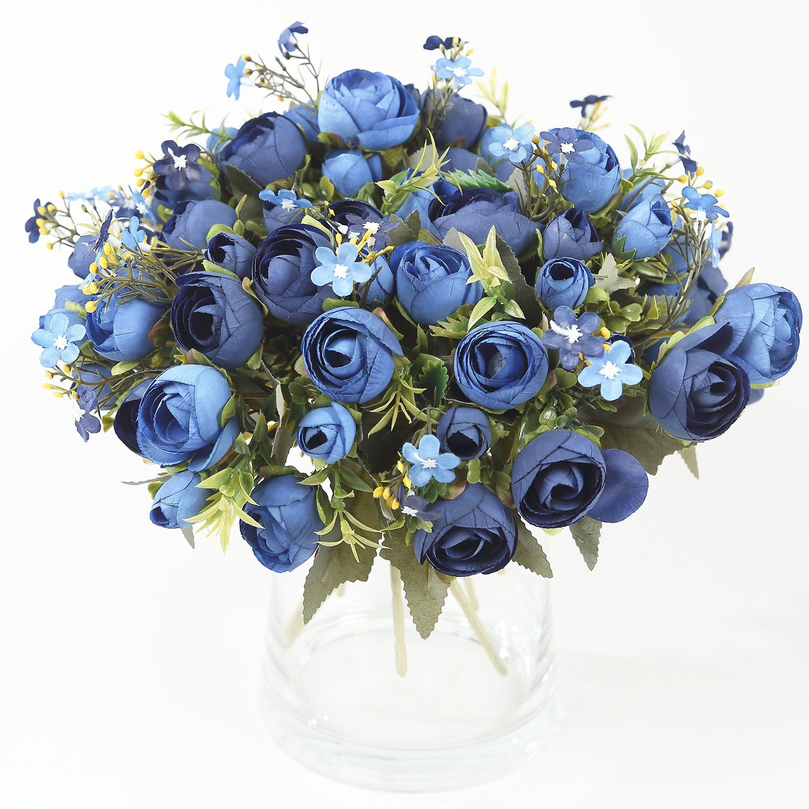 BalsaCircle 4 Navy Blue Bouquets 12 in Artificial Flowers Silk Mini ...