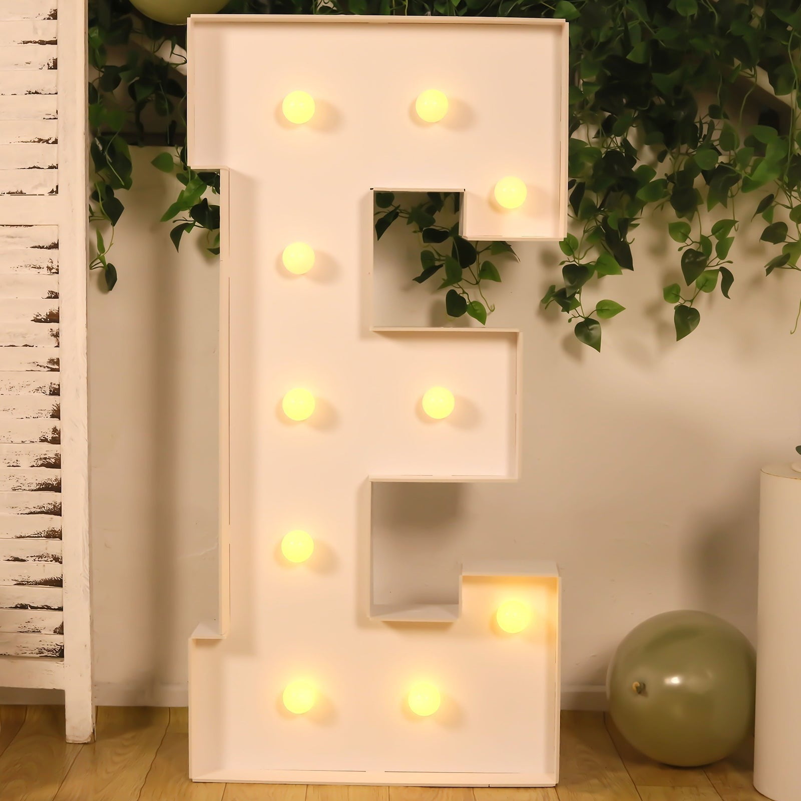 BalsaCircle 4 feet White Marquee Letter E Warm White LED Lighted Sign ...