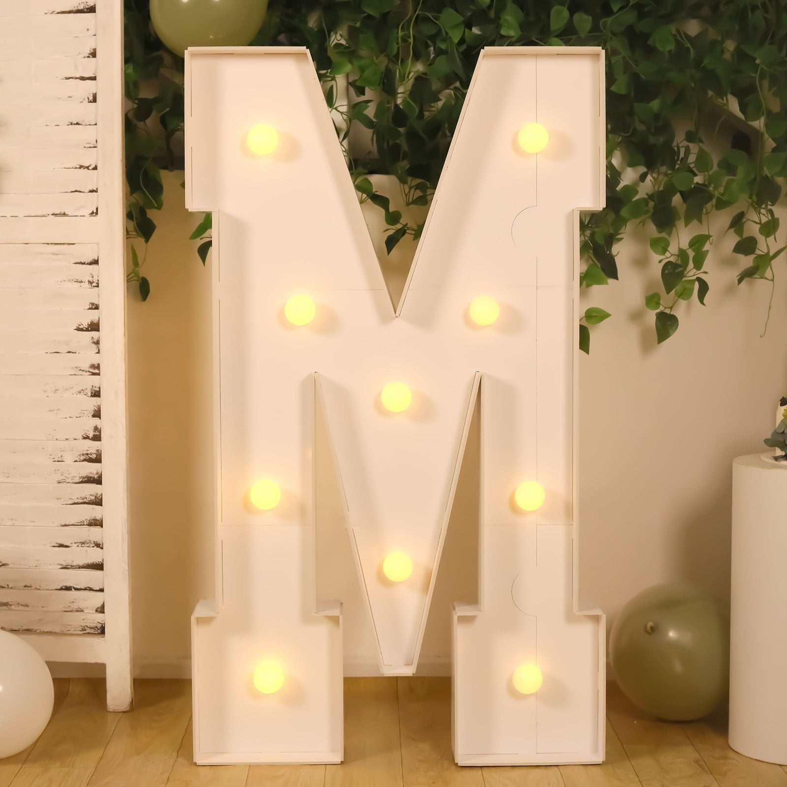 Balsa Circle 4 feet White Marquee Letter M Warm White LED Lighted Sign ...