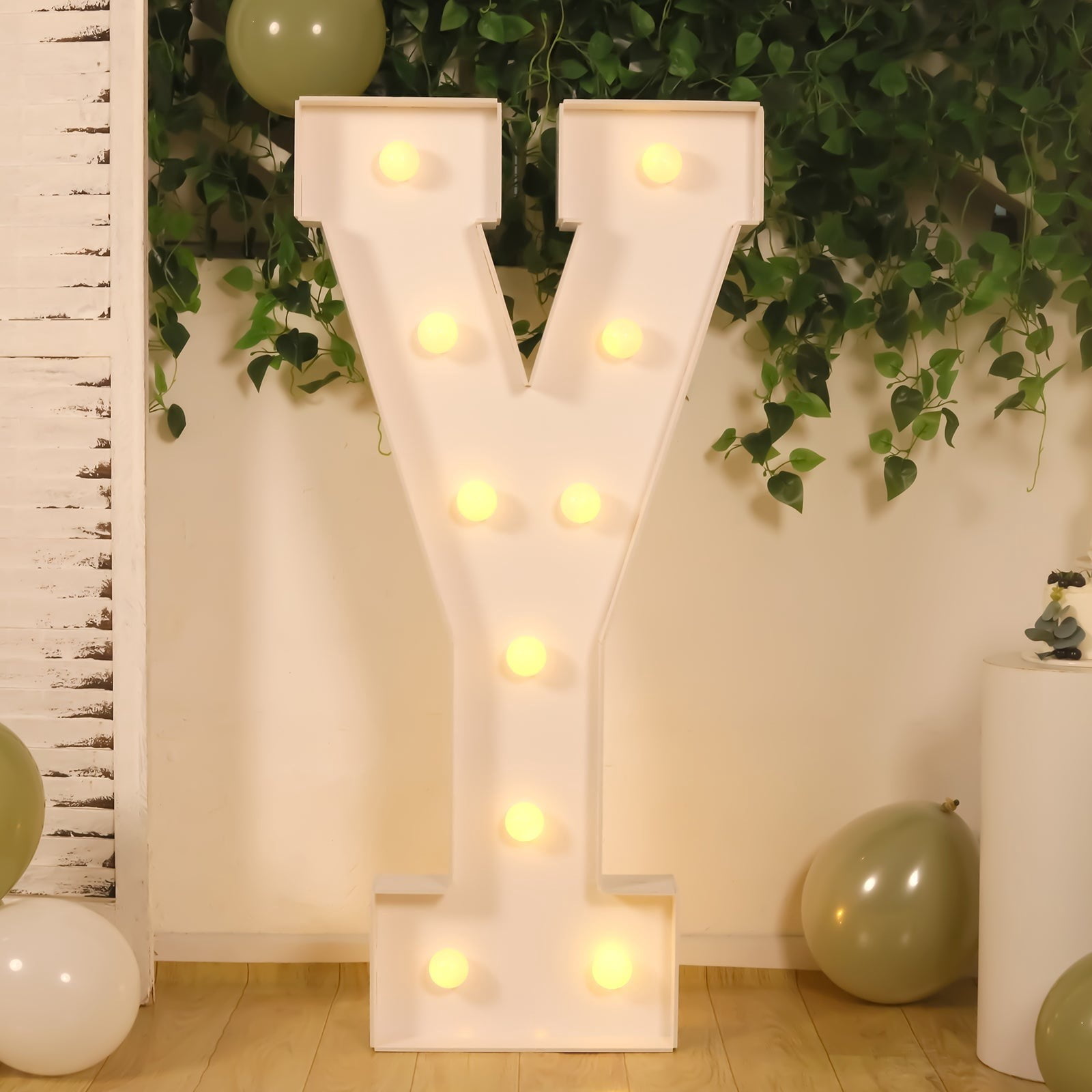 Balsa Circle 4 feet White Marquee Letter Y Warm White LED Lighted Sign ...