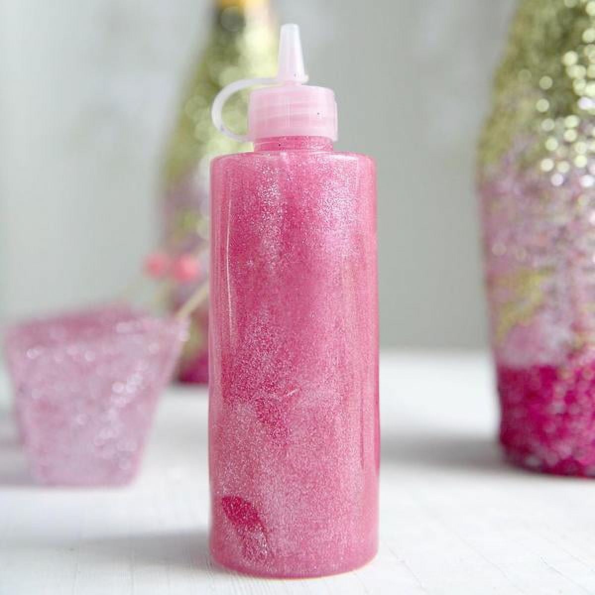 BalsaCircle 4 oz Pink Shimmering Extra Fine Craft Glitter Glue DIY ...