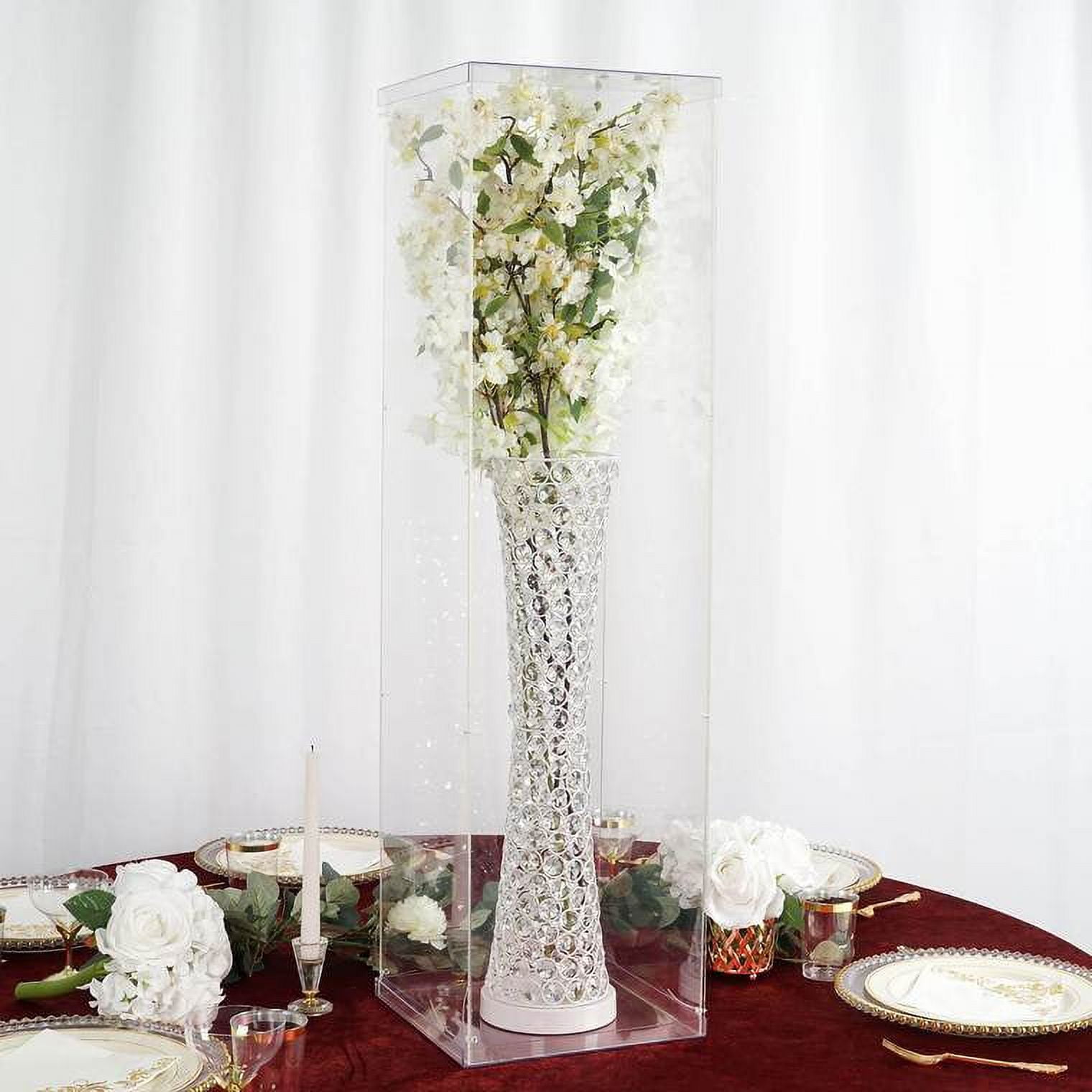 "BalsaCircle 40"" Clear Acrylic Display Box, Centerpiece Floor Standing ...