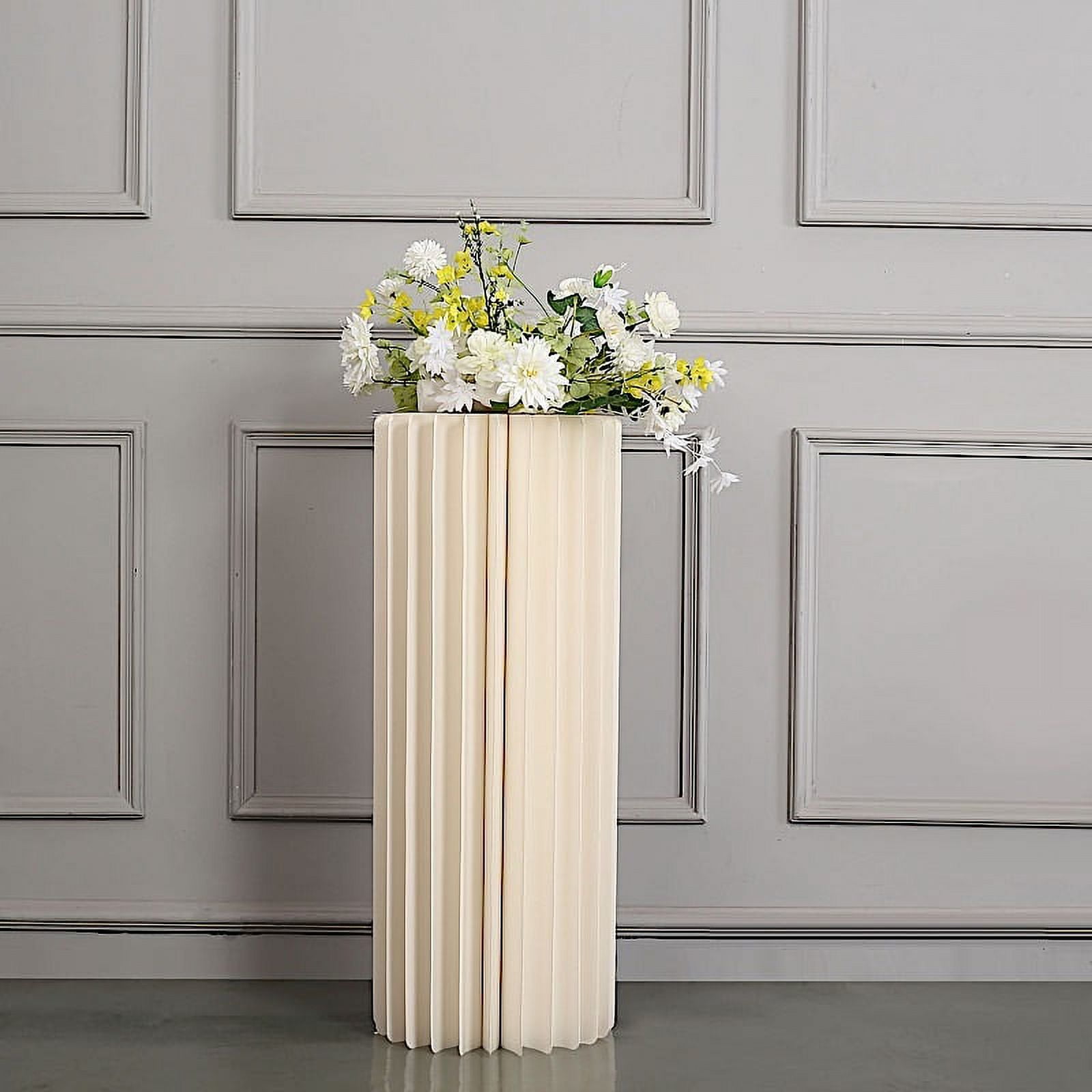 BalsaCircle 40" Ivory Cardboard Display Stand DIY Folding Accordion ...