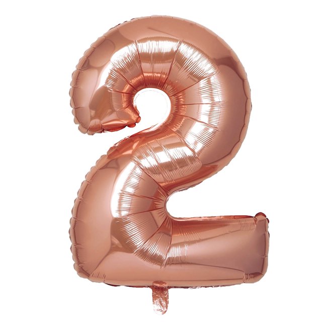 BalsaCircle 40" Rose Gold Number 2 Mylar Foil Plain Balloon Wedding ...