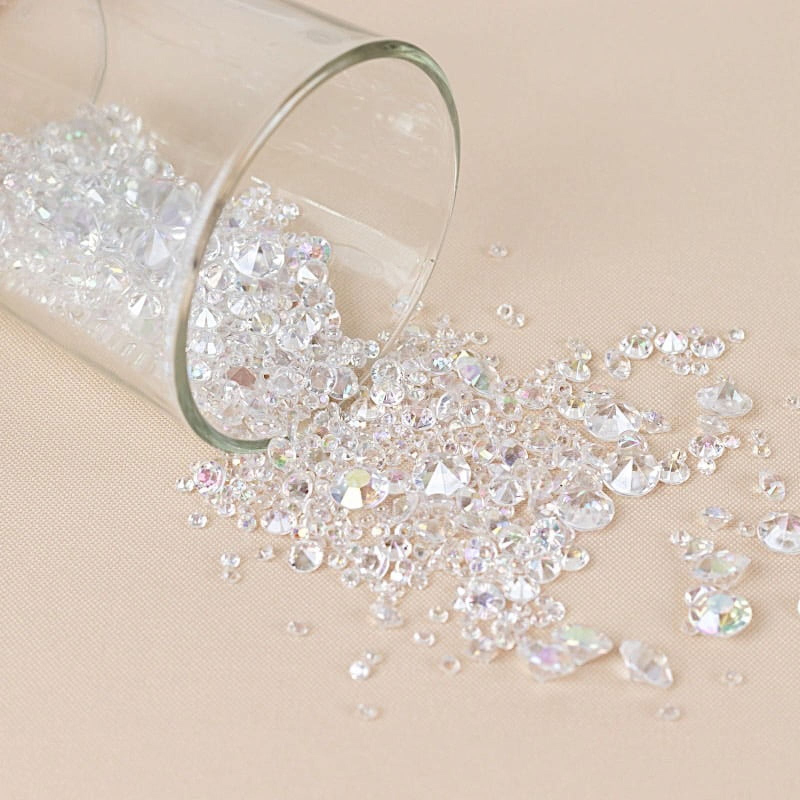 BalsaCircle 4000 Iridescent Faux Diamond Acrylic Beads Vase Fillers DIY ...