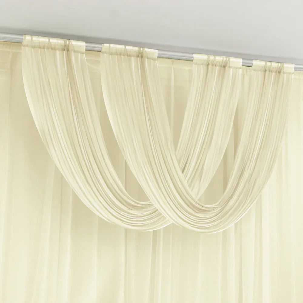 BalsaCircle 4x5 feet Beige Sheer Curtain Backdrop Wedding Drapery Panel ...