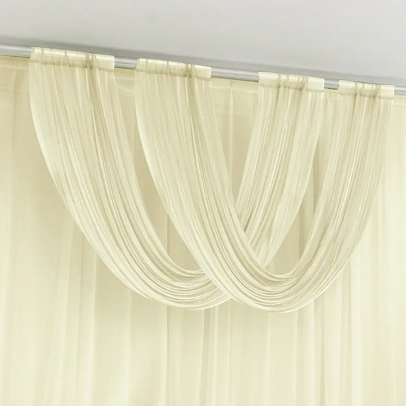 BalsaCircle 4x5 feet Beige Sheer Curtain Backdrop Wedding Drapery Panel ...