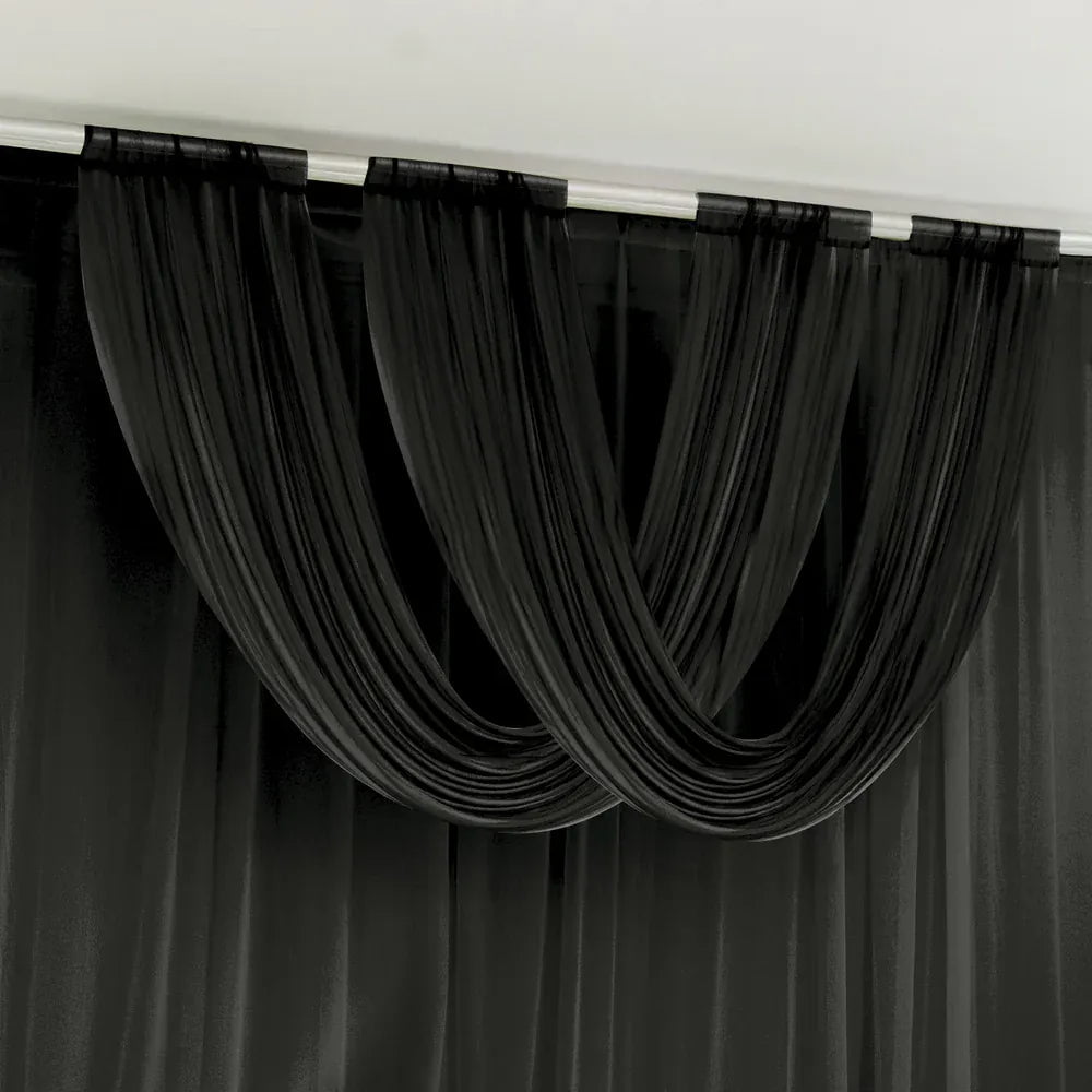 BalsaCircle 4x5 feet Black Sheer Curtain Backdrop Wedding Drapery Panel ...