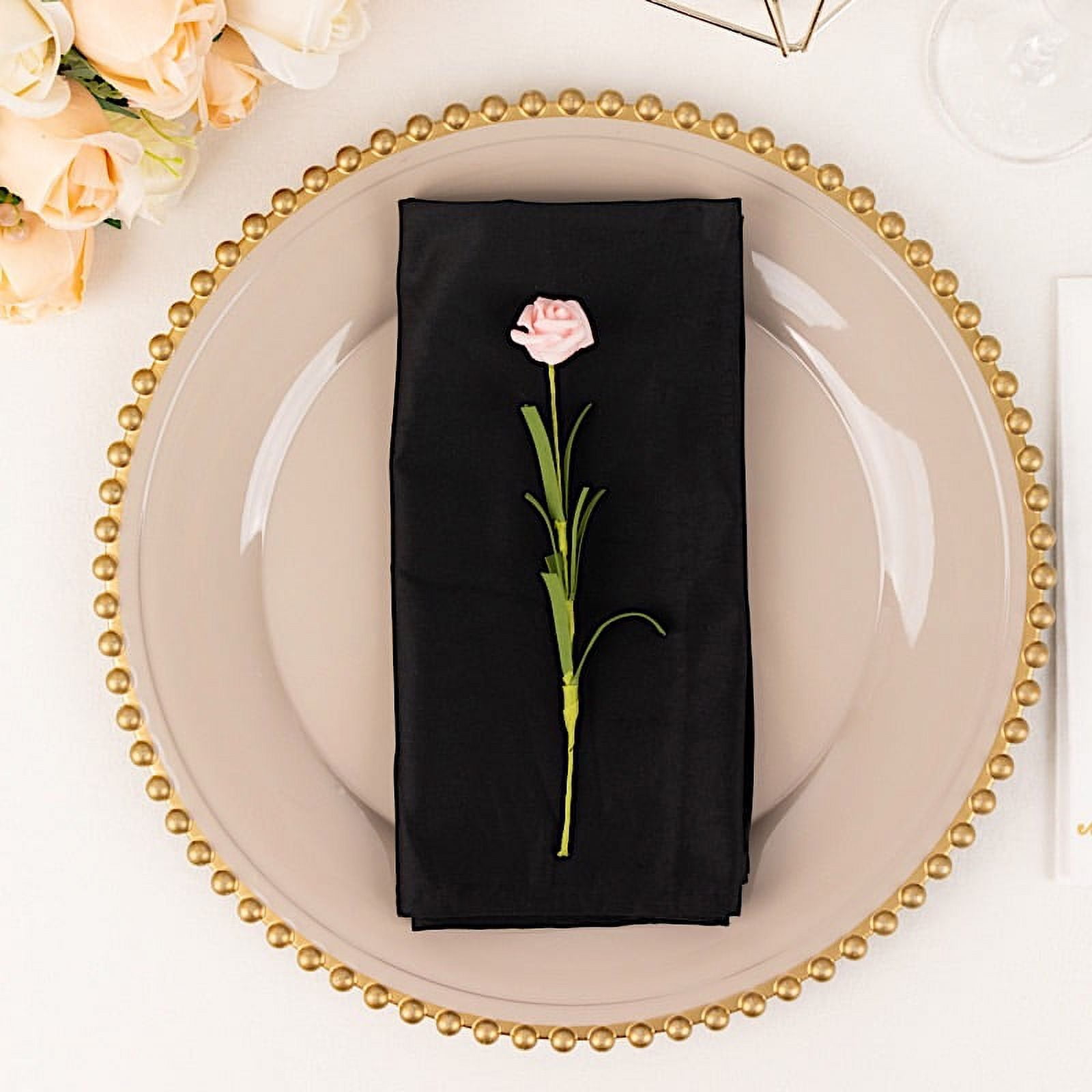 BalsaCircle 5 Black Premium 20x20 in Scuba Polyester Dinner Table Cloth ...