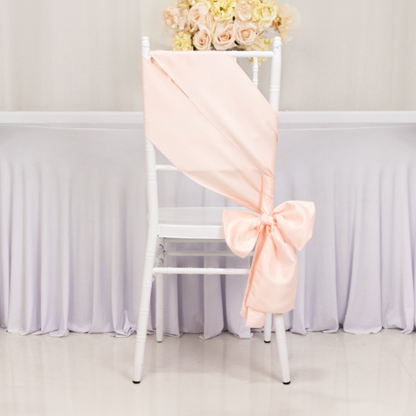 BalsaCircle 5 Blush Lamour Satin Chair Sashes Wedding Party Events ...