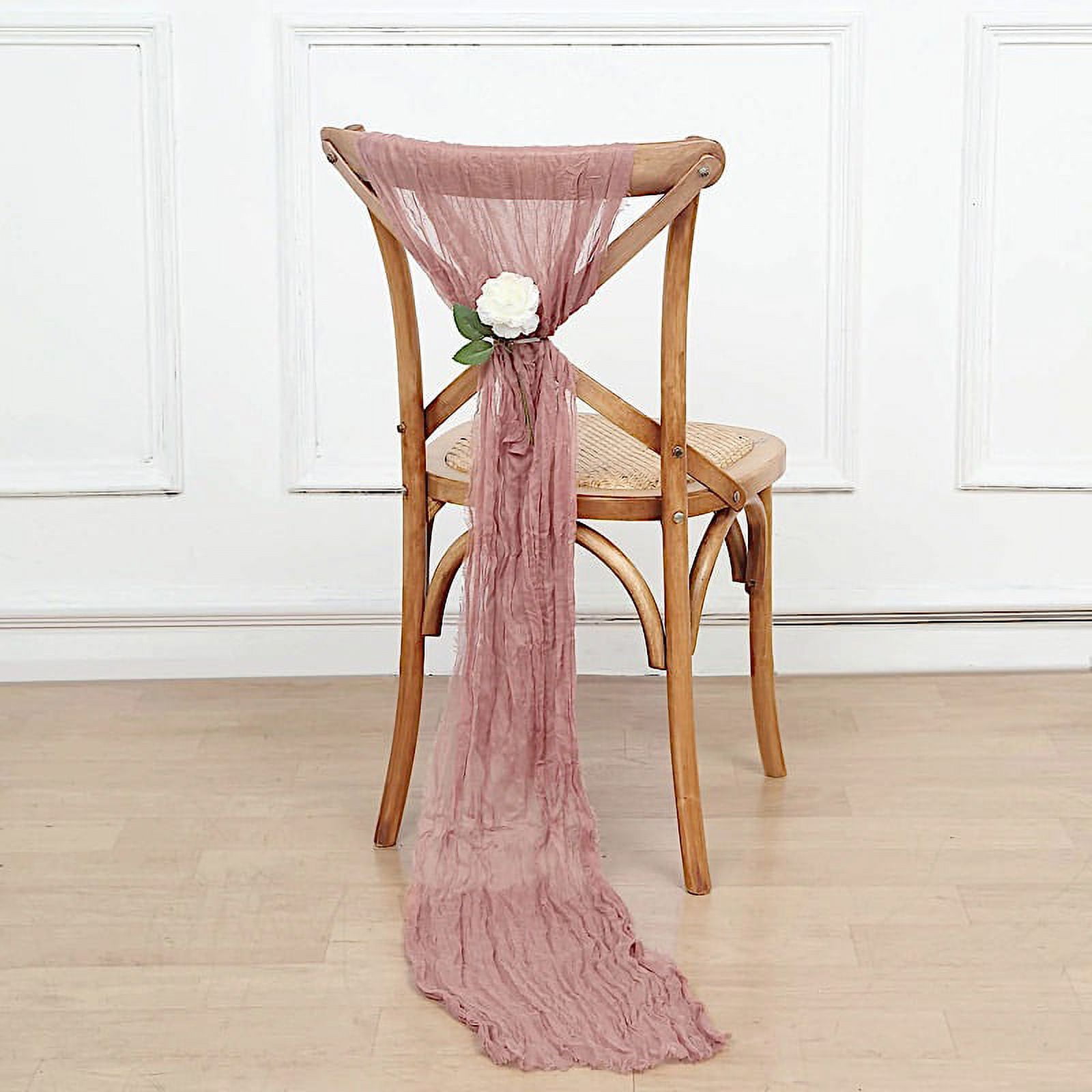 BalsaCircle 5 Dusty Rose Gauze Cheesecloth Cotton Chair Sashes Wedding ...