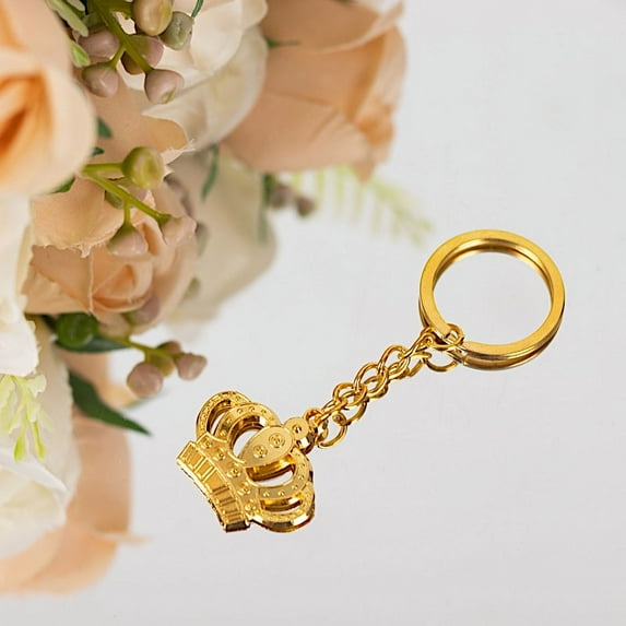 BalsaCircle 5 Gold 3 in Metal Princess Crown Keychains Gift Box Thank ...