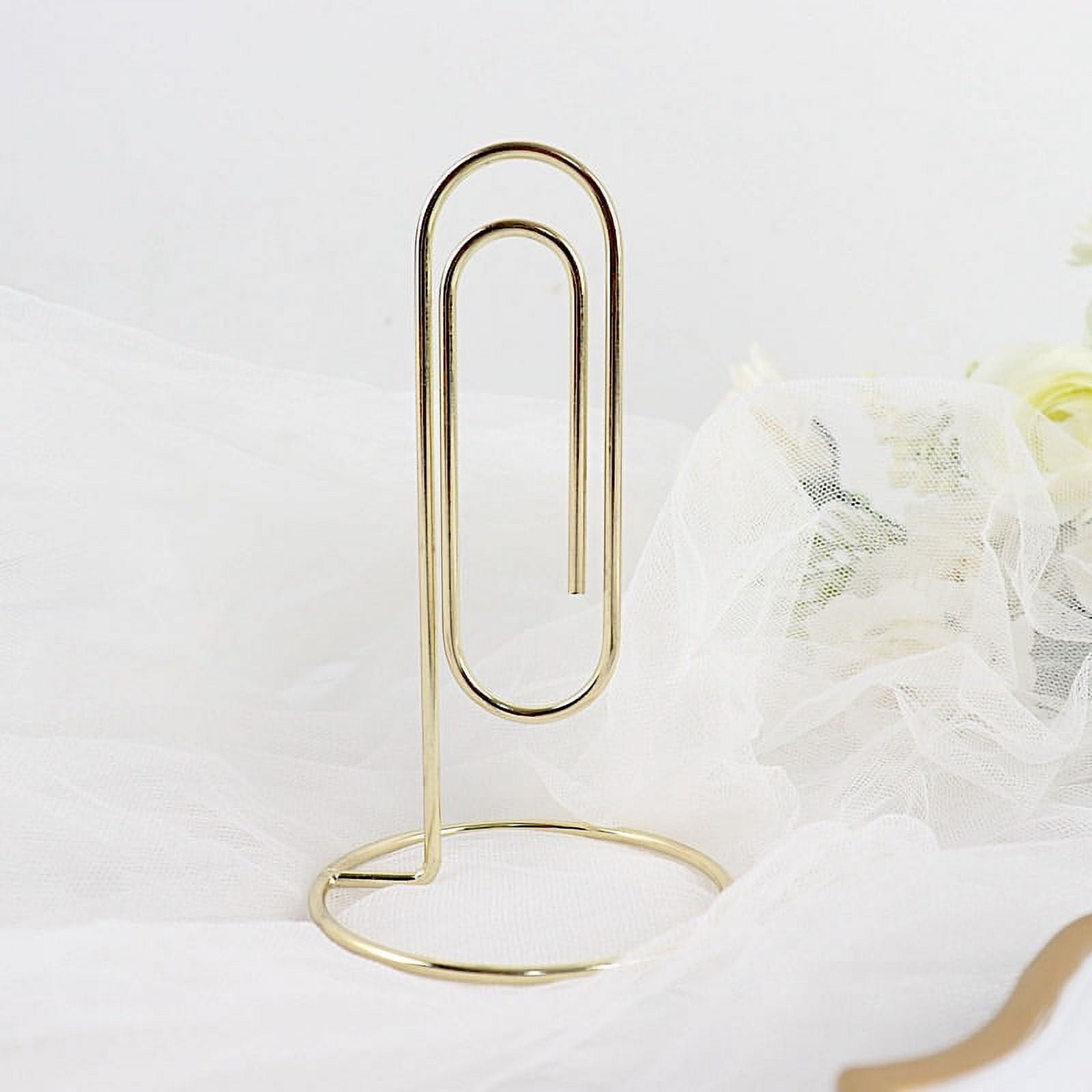 Balsa Circle 5 Gold 5" Metal Table Number Sign Holders Paperclip Place ...