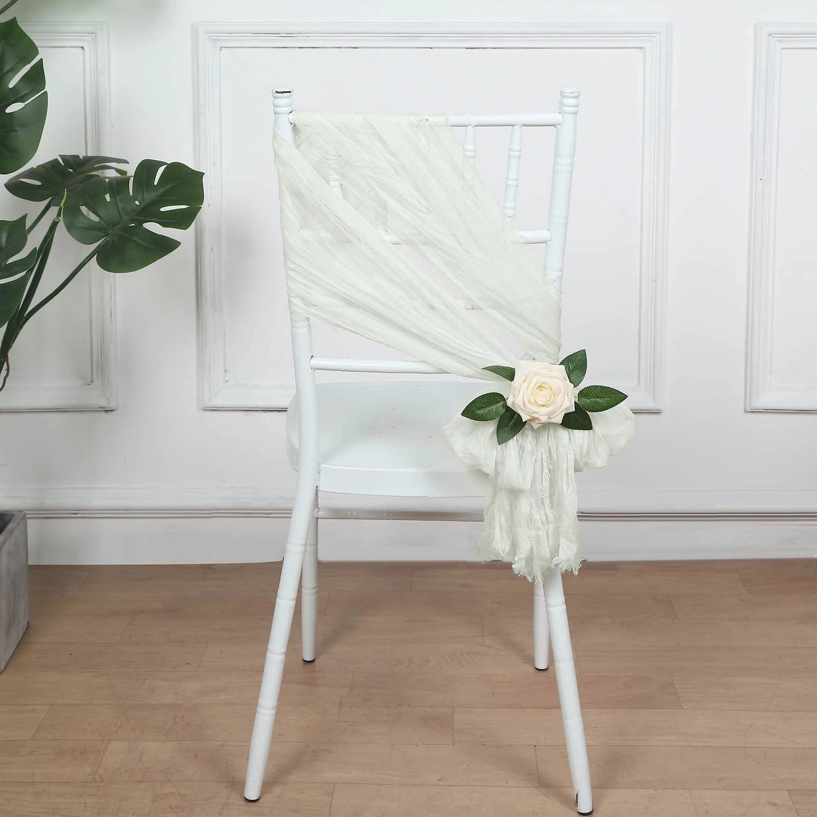 Balsa Circle 5 Ivory Gauze Cheesecloth Cotton Chair Sashes Wedding ...