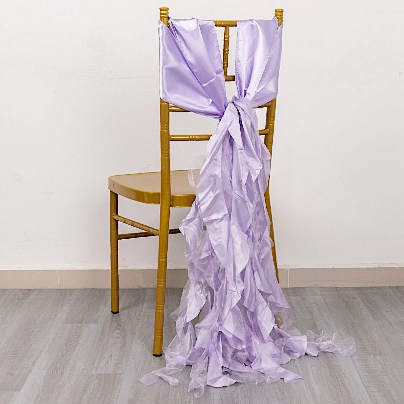 BalsaCircle 5 Lavender Lilac Curly Willow Chiffon Satin Chair Sashes ...