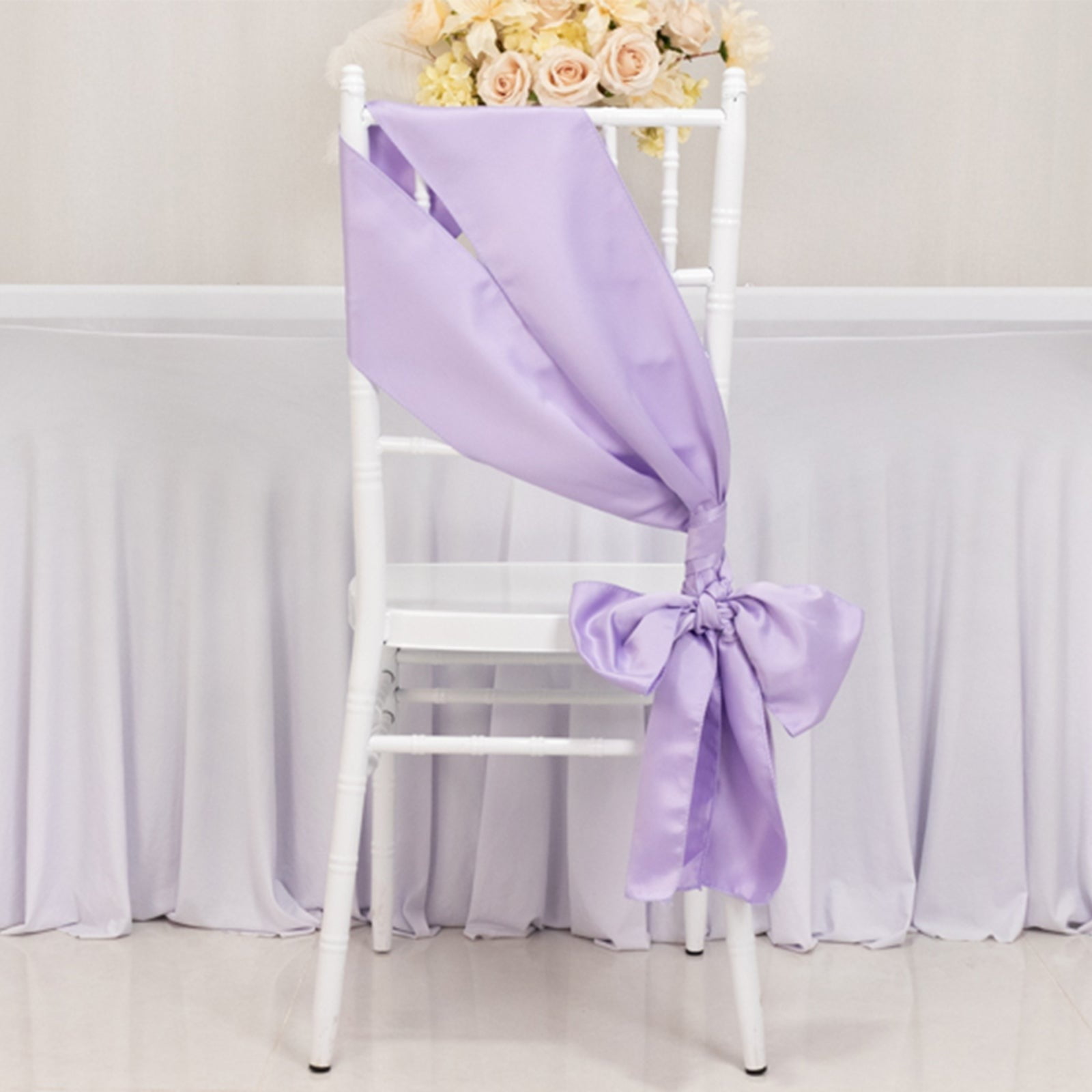 BalsaCircle 5 Lavender Lilac Lamour Satin Chair Sashes Wedding Party ...