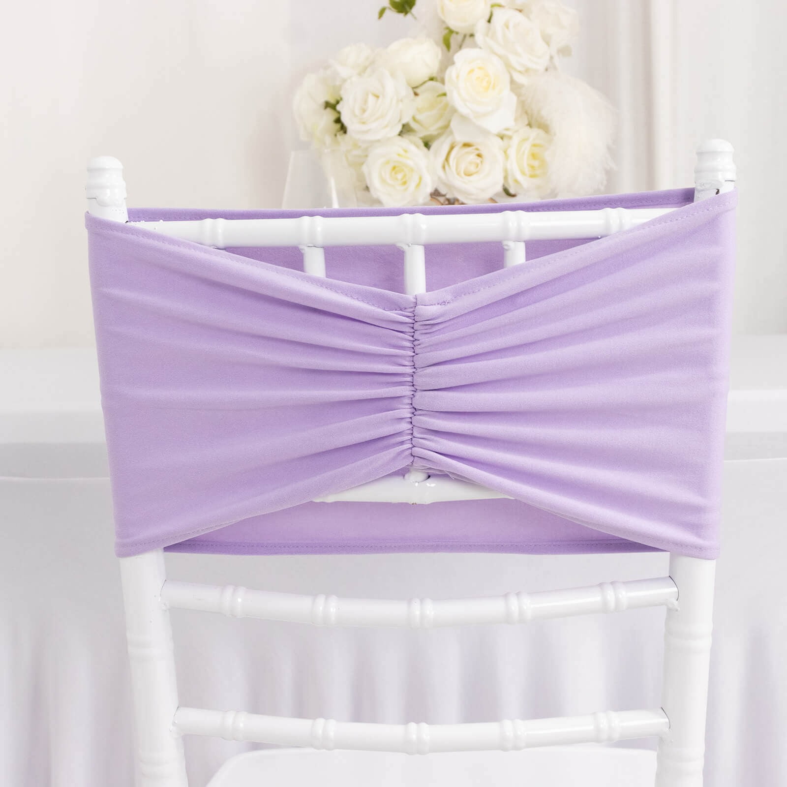 BalsaCircle 5 Lavender Ruffled Spandex Chair Sashes Wedding Event ...