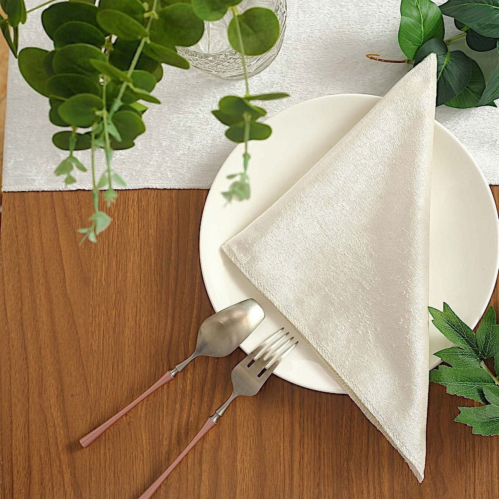 Balsa Circle 5 Pieces 20" x 20" Ivory Premium Velvet Napkins Kitchen ...