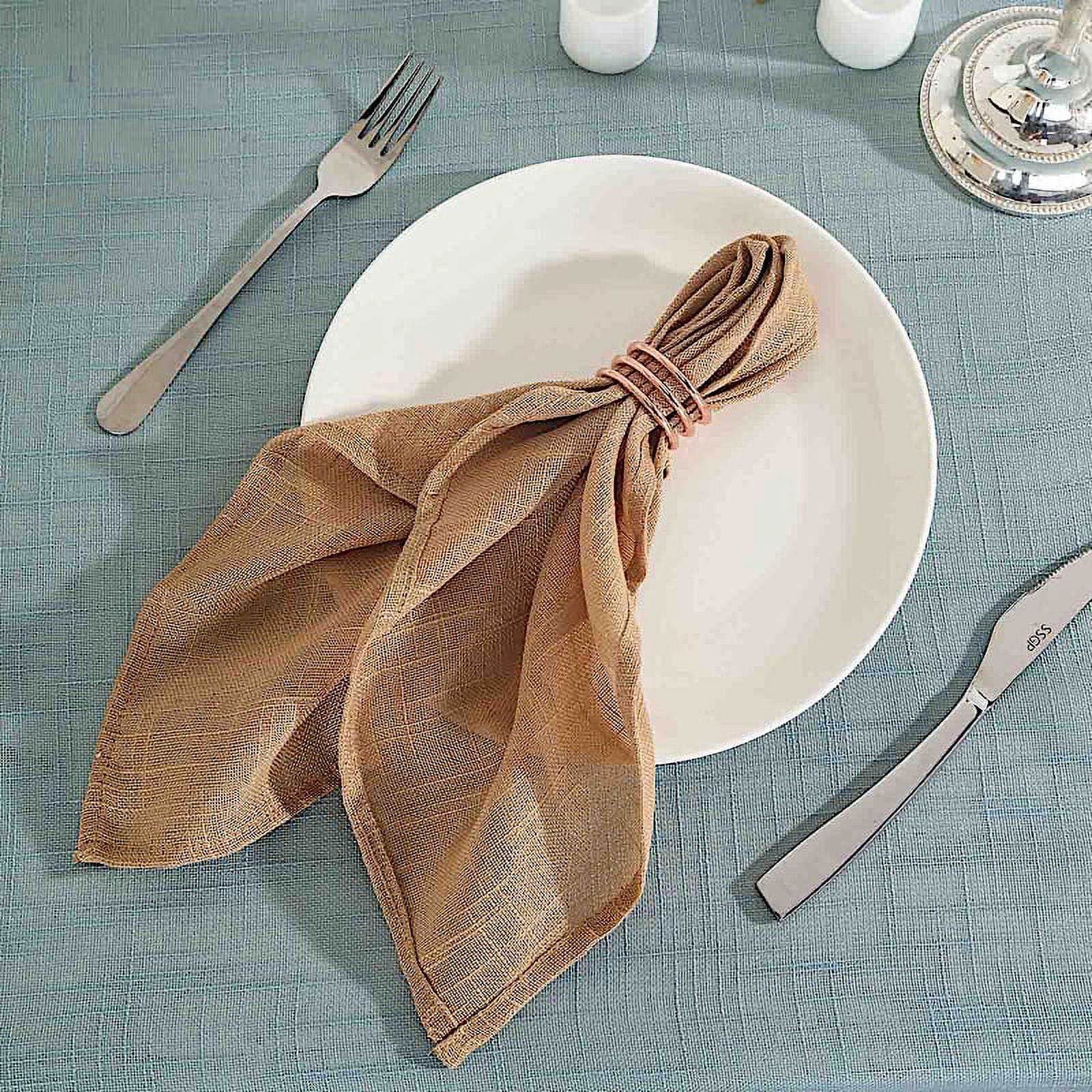 BalsaCircle 5 Pieces Natural 20" Premium Polyester Napkins Faux Burlap ...