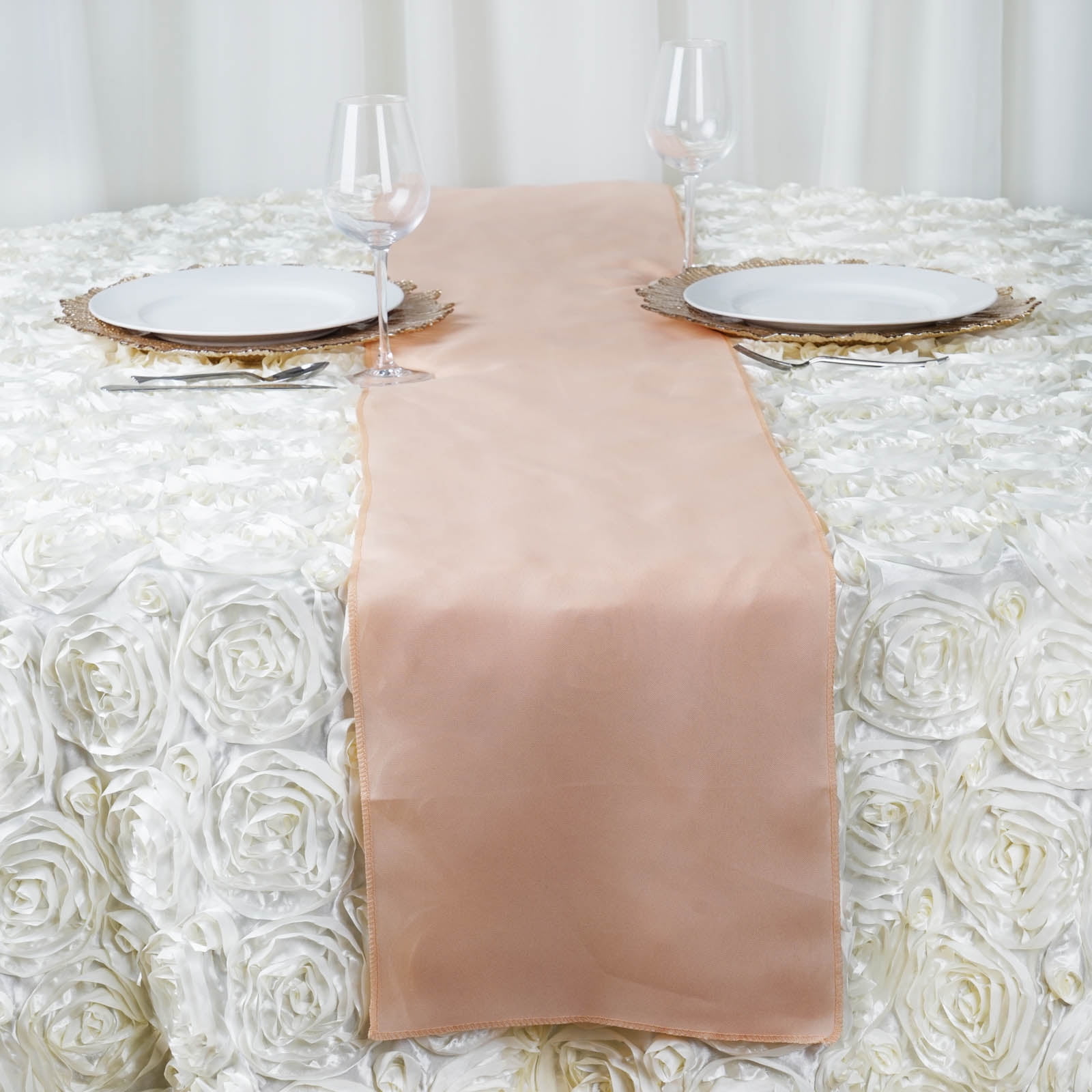 BalsaCircle 5 Pieces Peach 12" x 108" Polyester Table Top Runners ...