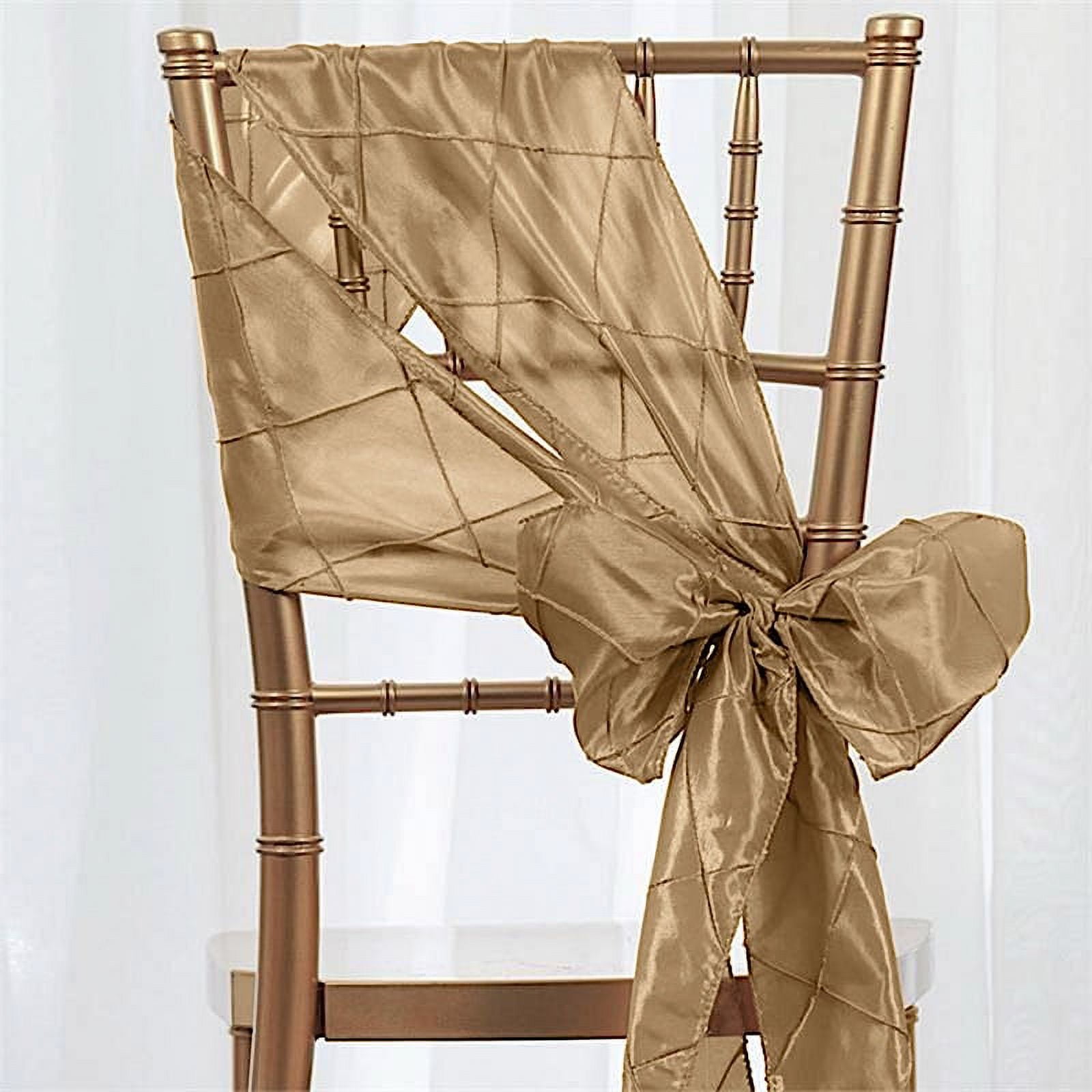 BalsaCircle 5 Pintuck Chair Sash Champagne - Walmart.com