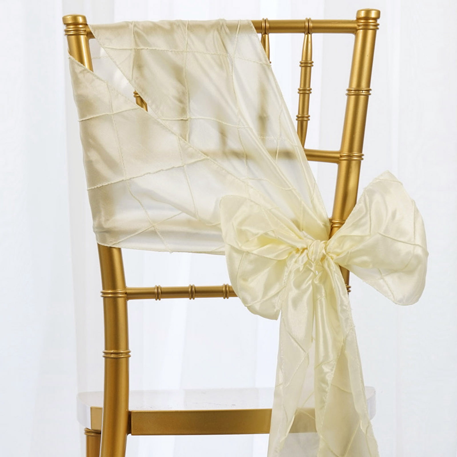 BalsaCircle 5 Pintuck Chair Sash Ivory - Walmart.com