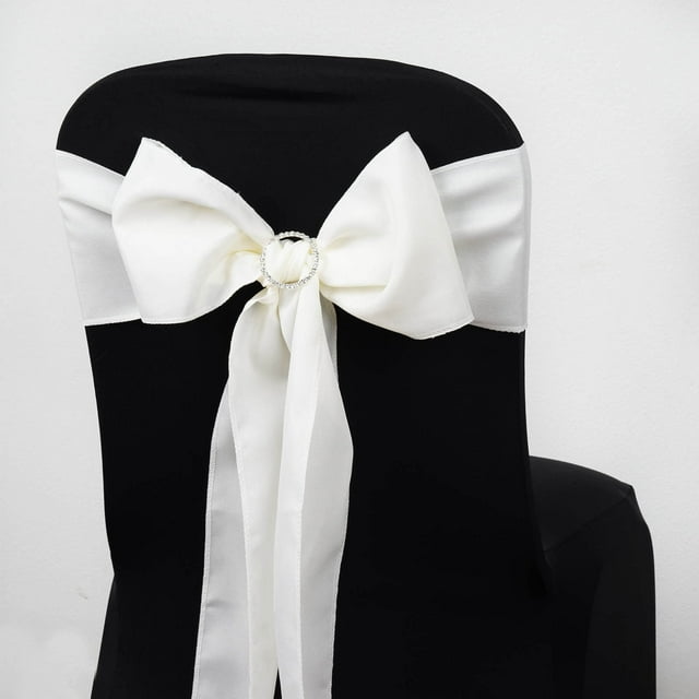 BalsaCircle 5 Polyester Chair Sashes Bows Ties Ivory - Walmart.com