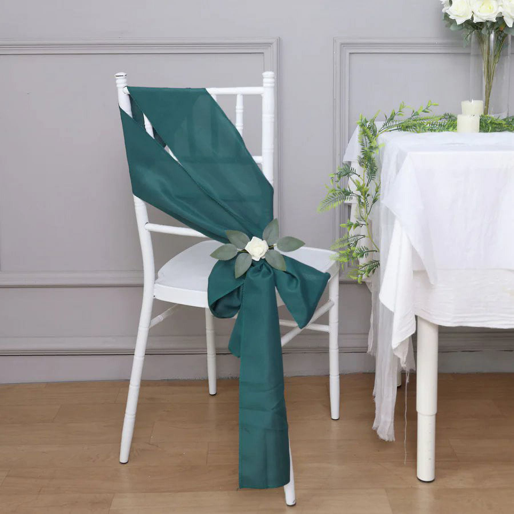 BalsaCircle 5 Polyester Chair Sashes Bows Ties Peacock Teal - Walmart.com