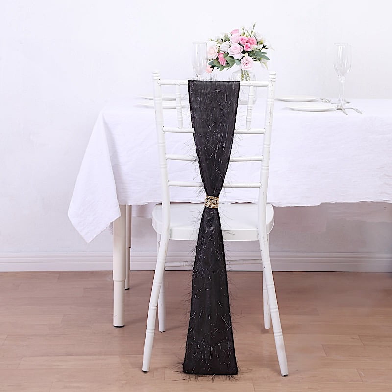 BalsaCircle 5 Polyester Metallic Fringe Chair Sashes Wedding Party ...