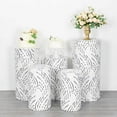 BalsaCircle 5 White Black Cylinder Pedestal Mesh Wavy Embroidered ...