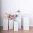 BalsaCircle 5 White Rectangle Metal Display Stands Pedestal Riser Party ...