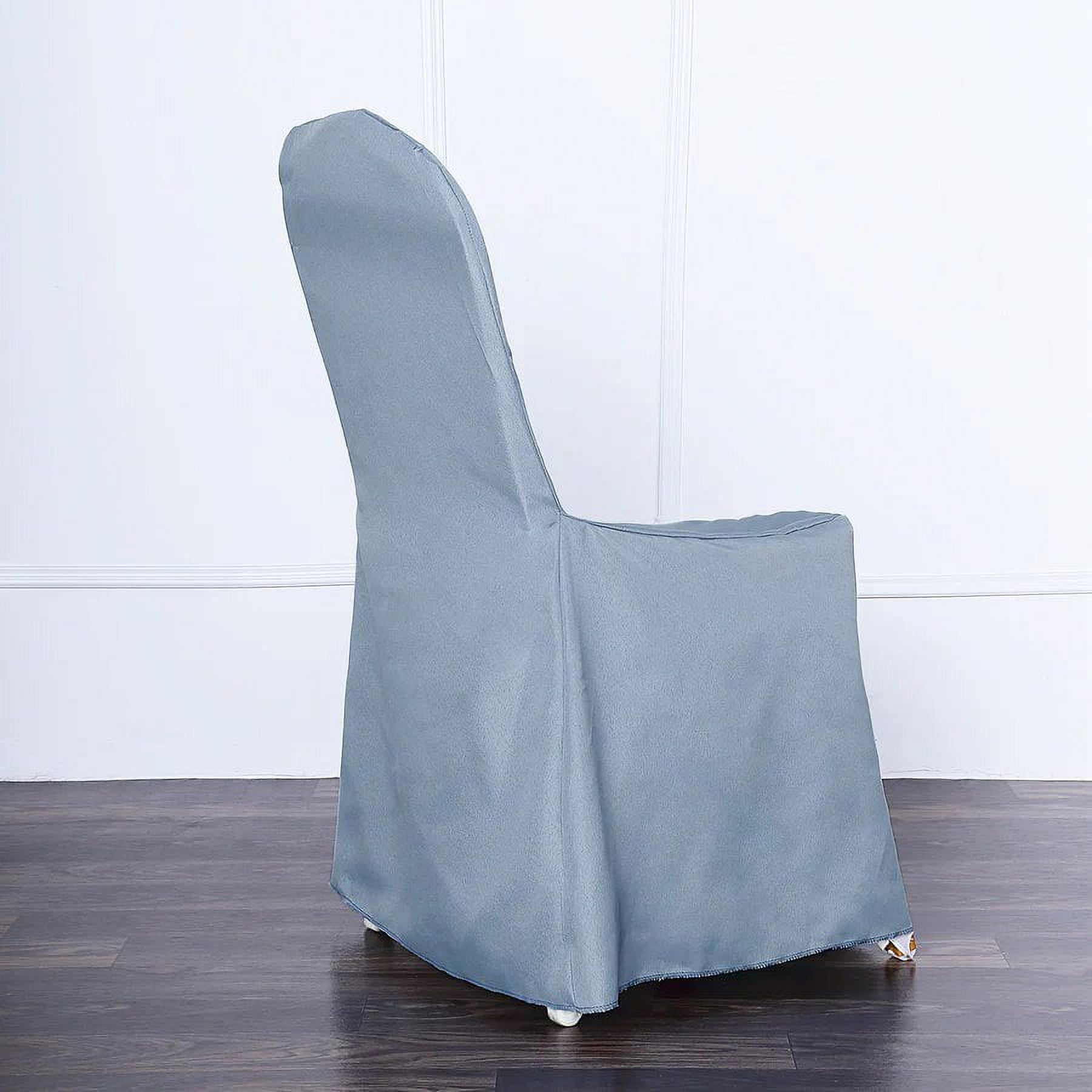 BalsaCircle 50 Dusty Blue Solid Polyester Banquet Chair Covers ...