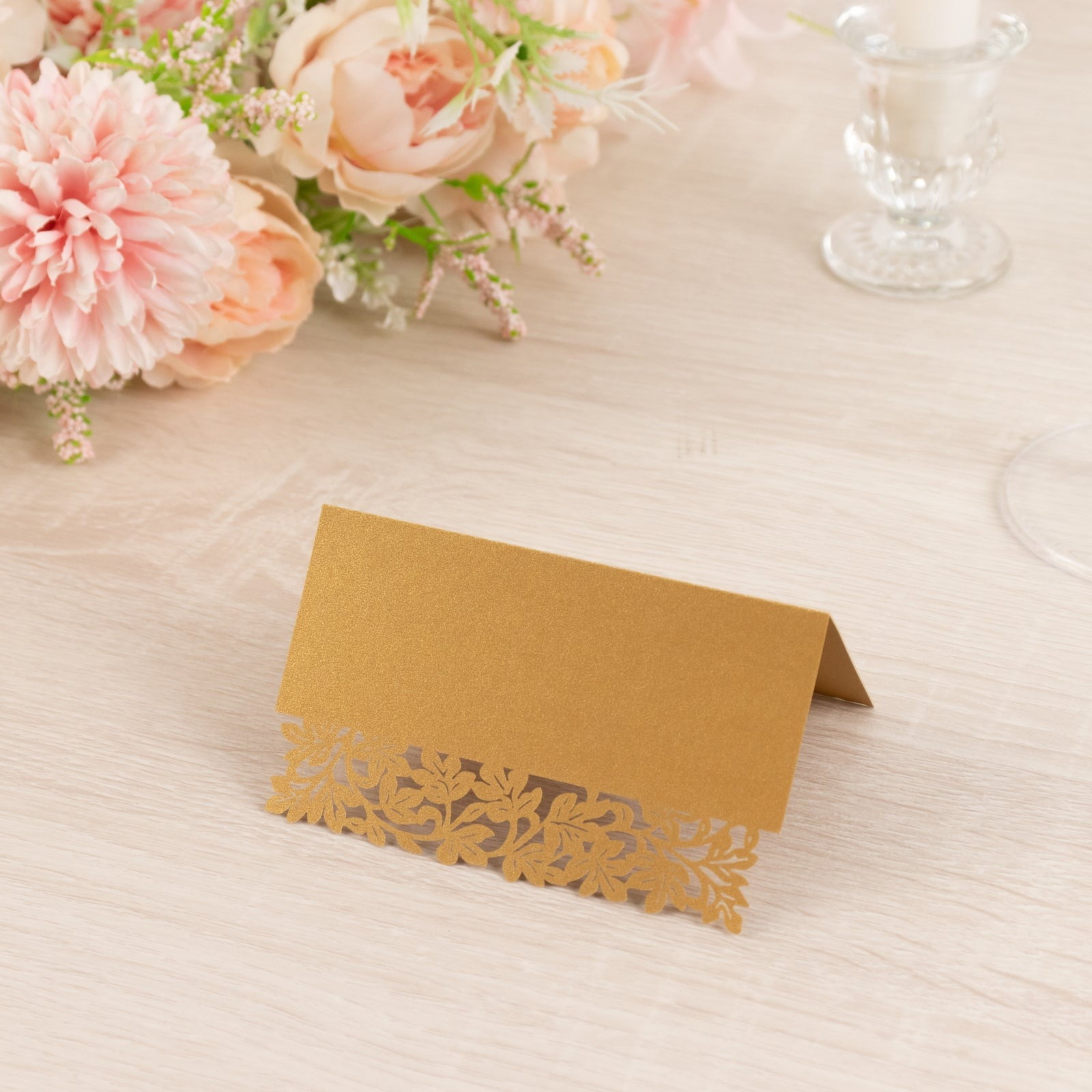 BalsaCircle 50 Gold Laser Cut Leaf Vine Design Paper Table Name Place ...