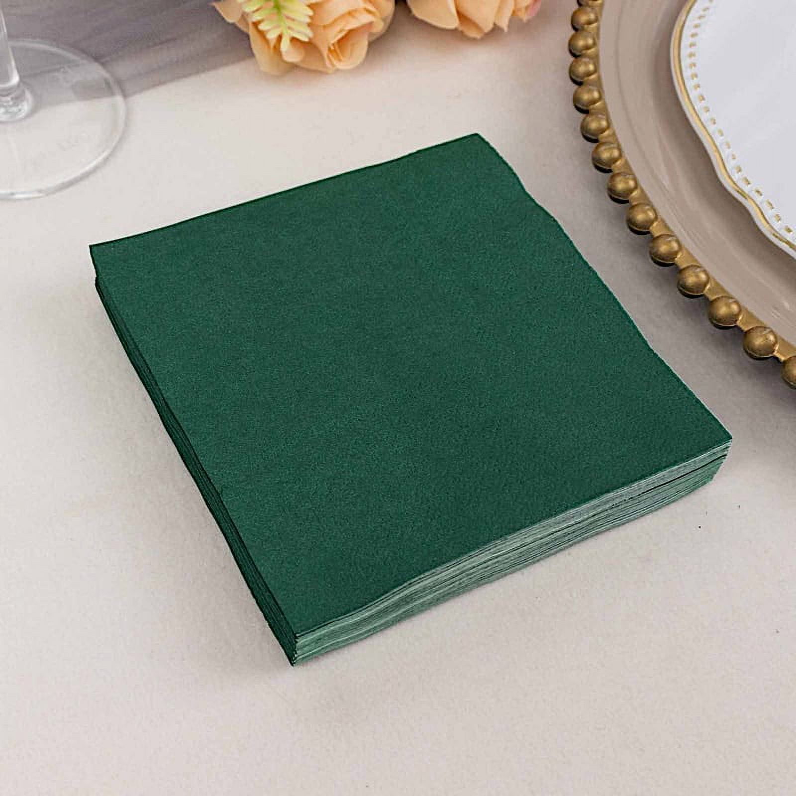 BalsaCircle 50 Hunter Green Disposable 2 Ply Soft Dinner Cocktail Paper ...