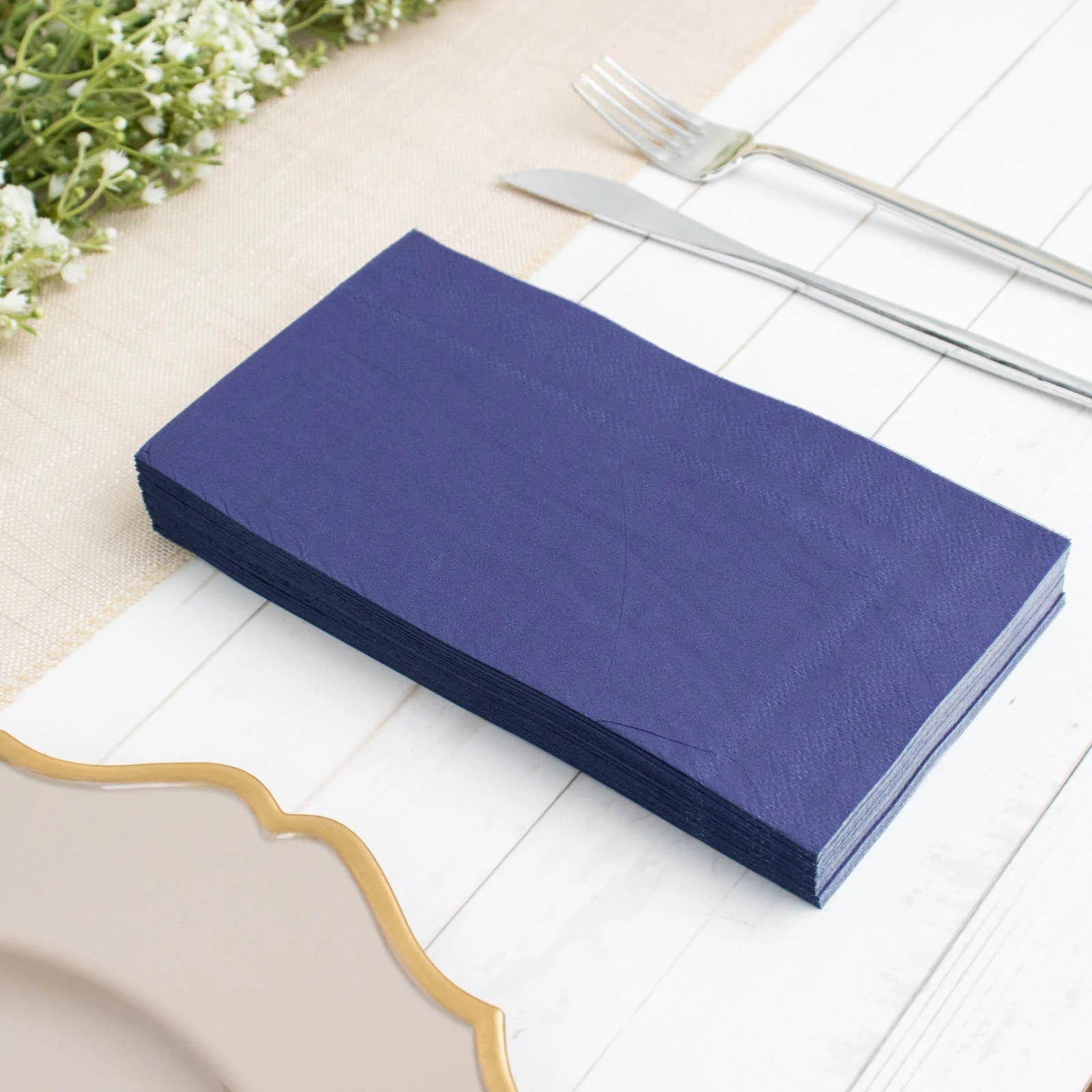 BalsaCircle 50 Navy Blue Plain Soft 2 Ply Dinner Table Cocktail Paper ...